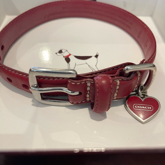 Coach | Dog | Coach Red Dog Collar With Heart Charm | Poshmark